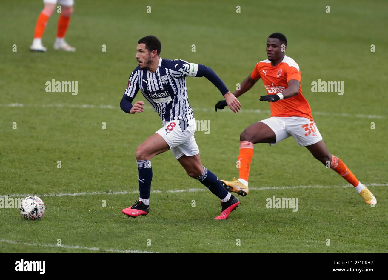 West Bromwich Albion's Jake Livermore (left) during the Emirates FA Cup ...