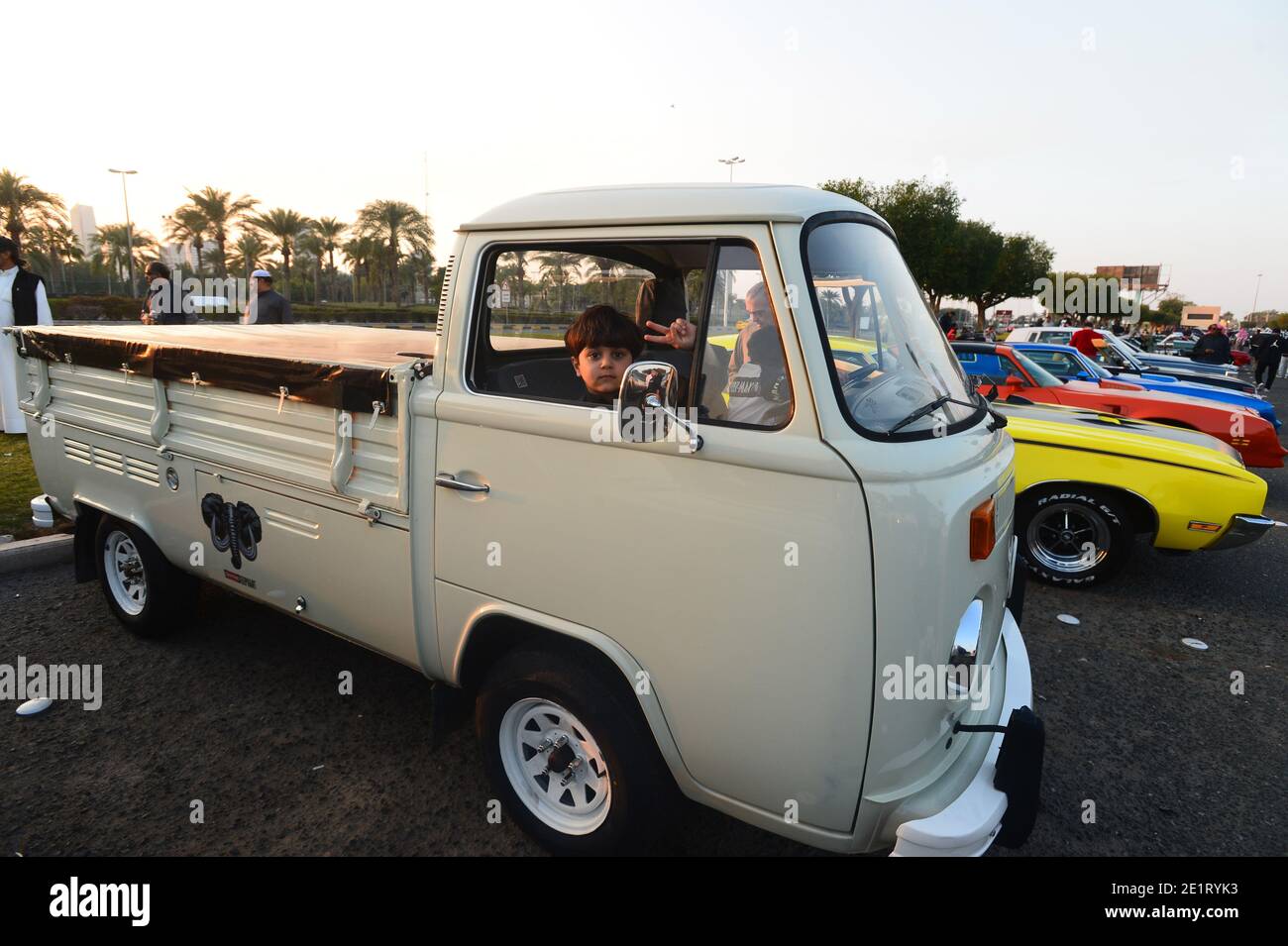 Kuwait City, Kuwait. 9th Jan, 2021. People visit cars at a classic ...