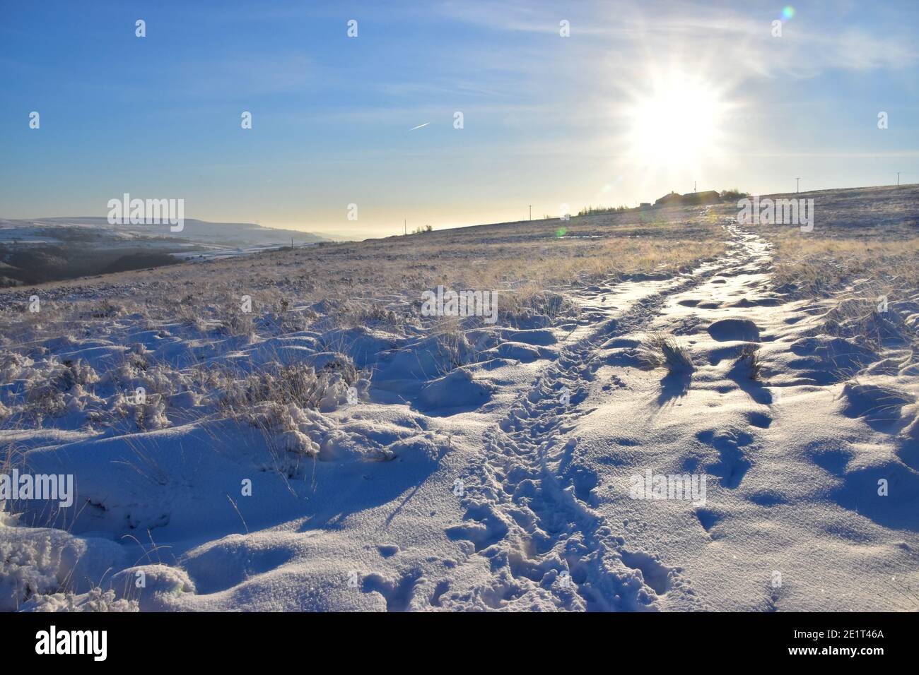 Winter Wonderland, Heptonstall Moor in snow, above Hardcastle Crags and ...