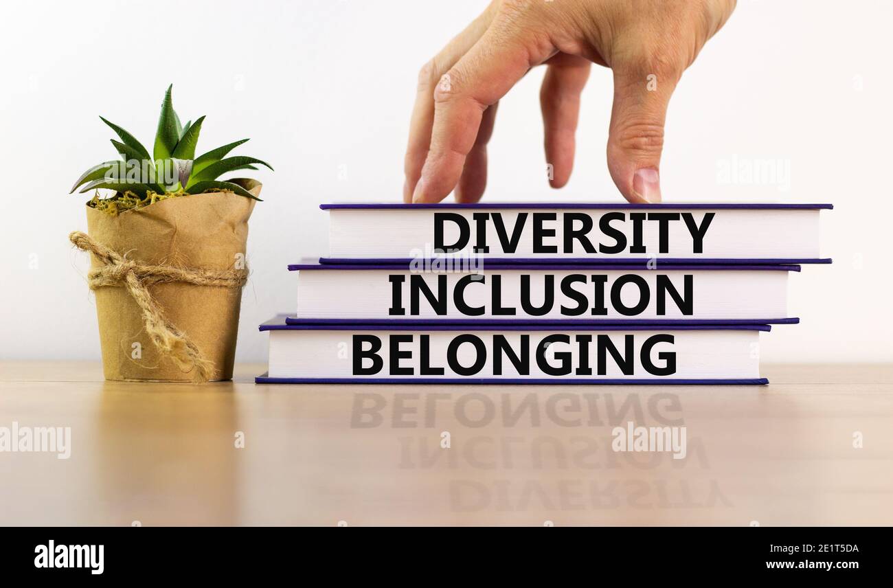Diversity, equality and inclusion symbol. Books with words 'diversity ...