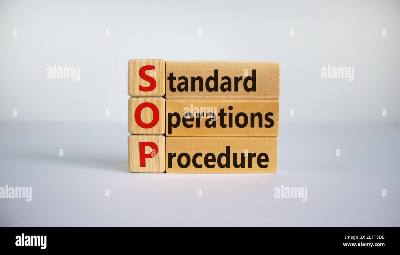 SOP - standard operations procedure symbol. Concept word 'SOP ...
