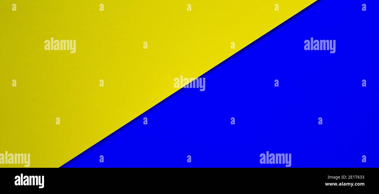 Colored paper texture. Geometric figure. Yellow color and blue color ...