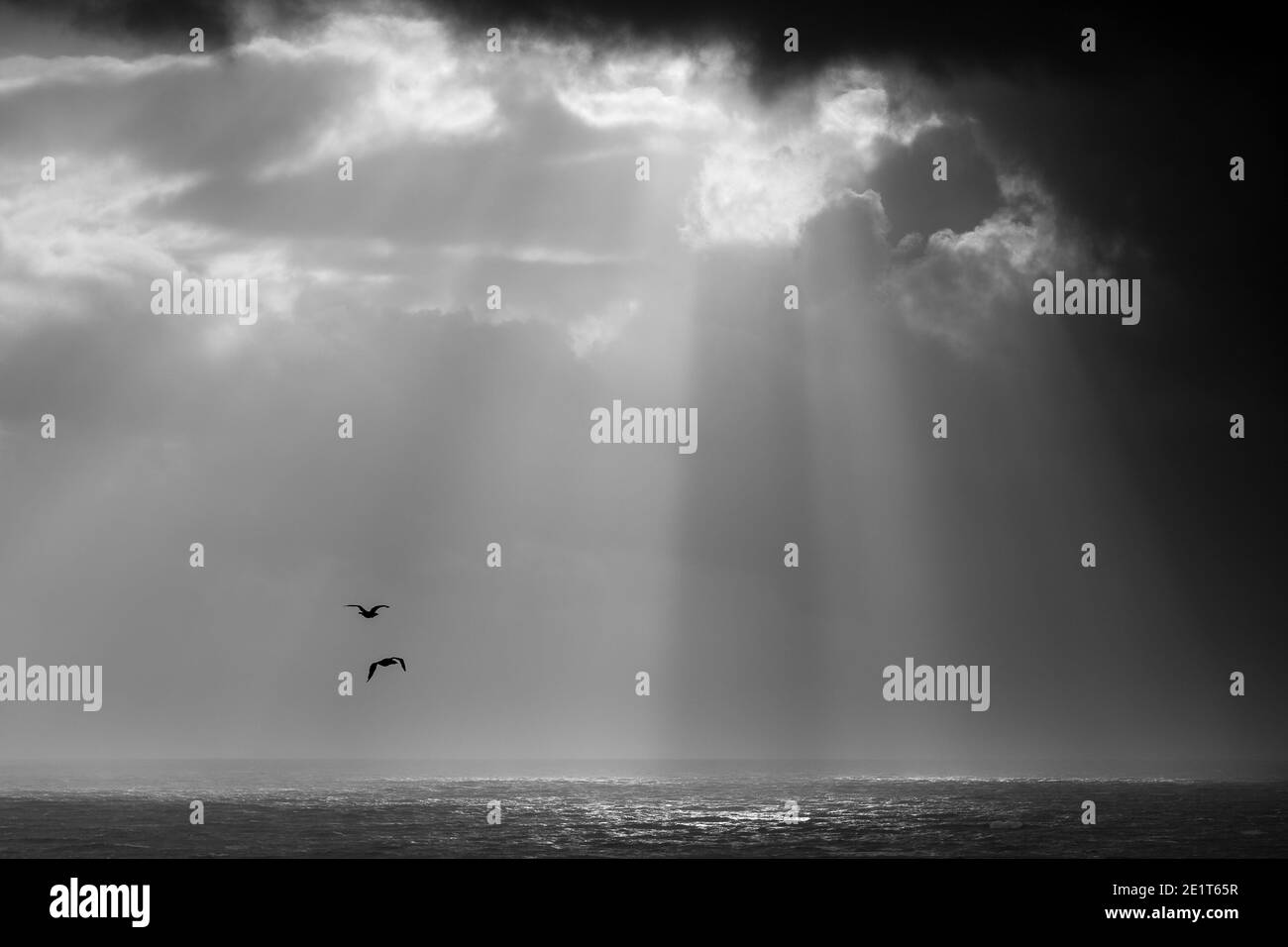 Cloud with rays Black and White Stock Photos & Images - Alamy