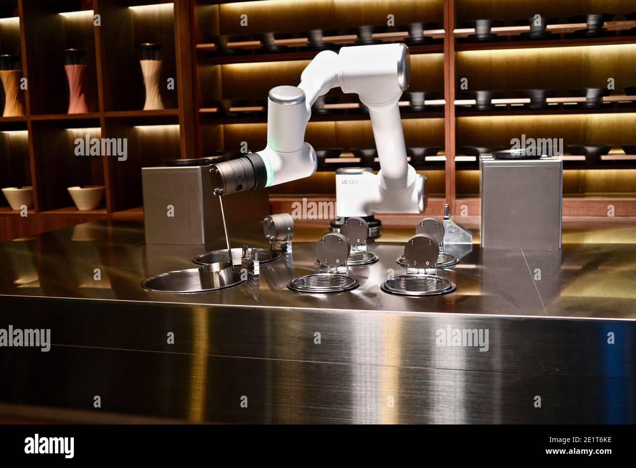 LG CLOi robotic arm on display at the CES, Consumer Electronics Show ...