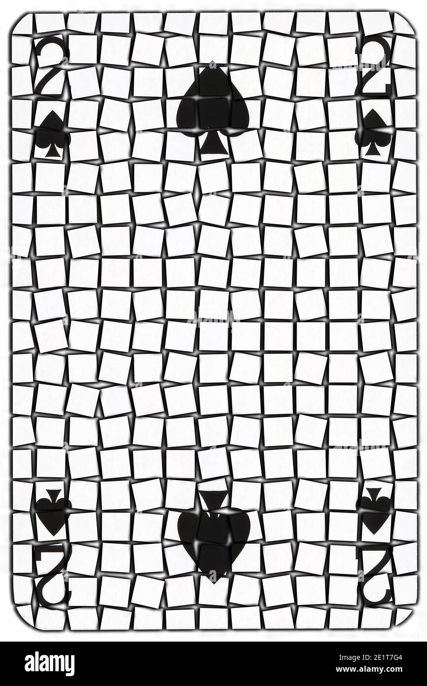 Playing cards in a spade suit, isolated on a white clipped background ...