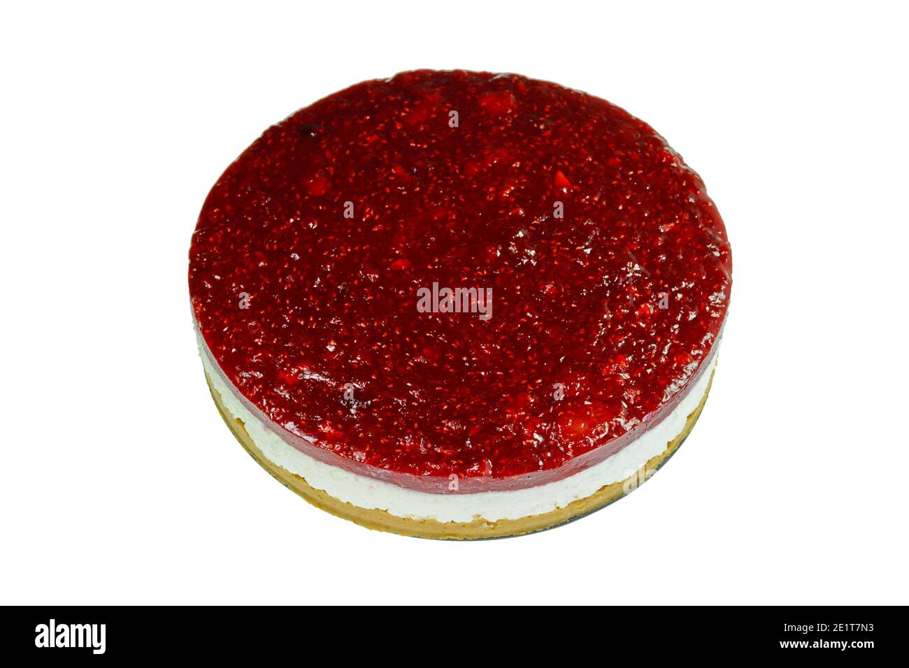 round cheesecake with on a white background Stock Photo - Alamy