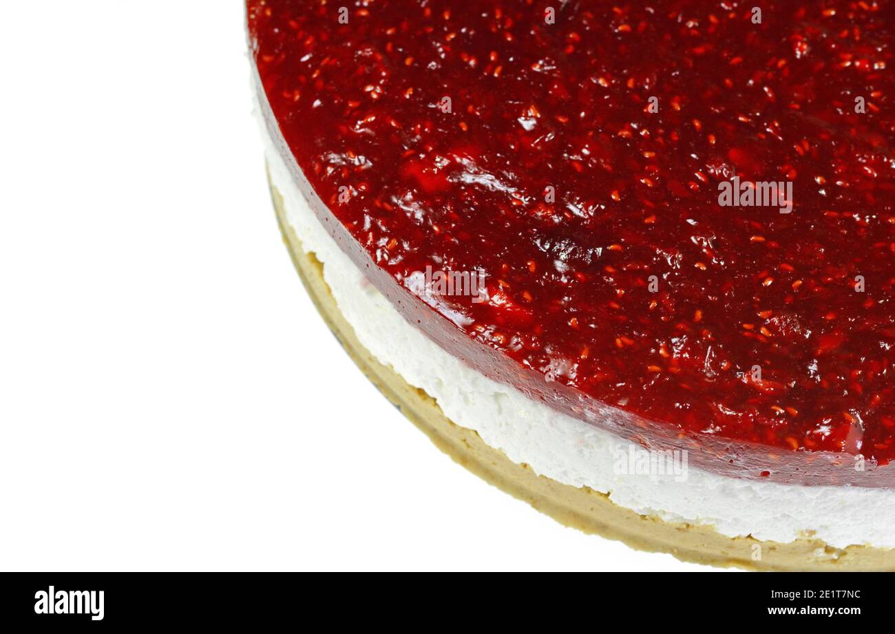 round cheesecake with on a white background Stock Photo - Alamy