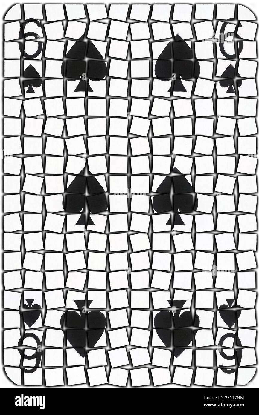 Playing cards in a spade suit, isolated on a white clipped background ...