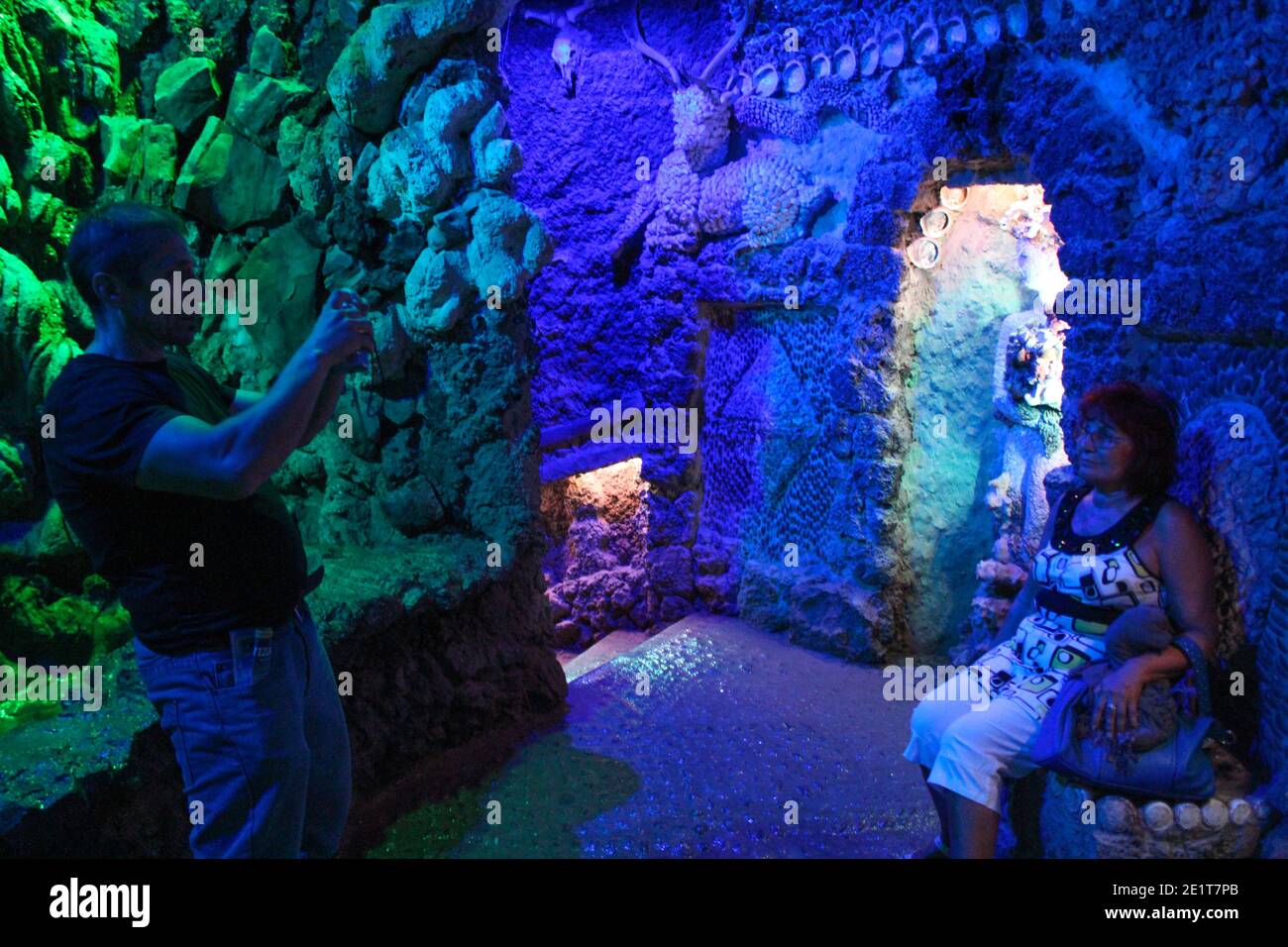 The picturesque grotto of Leeds Castle,The castle and its grounds are a ...