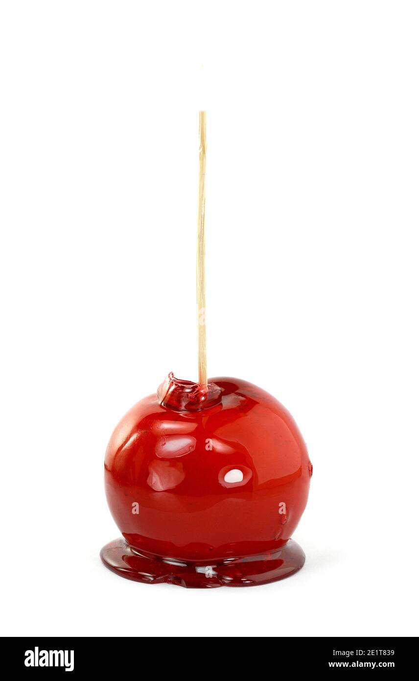 Toffee apple isolated on white background Stock Photo - Alamy