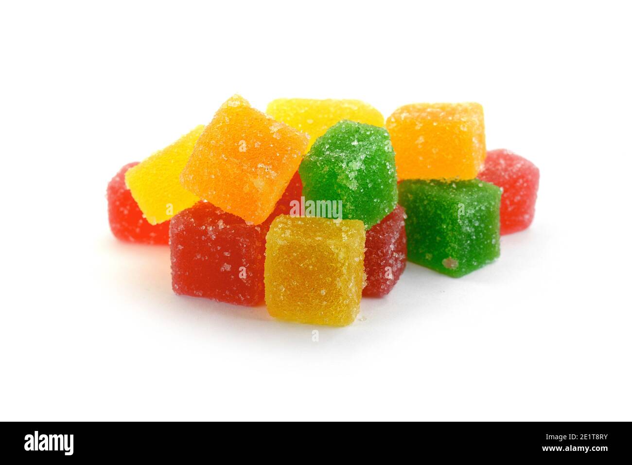 Jelly candies isolated on white background. Colorful jelly in sugar ...