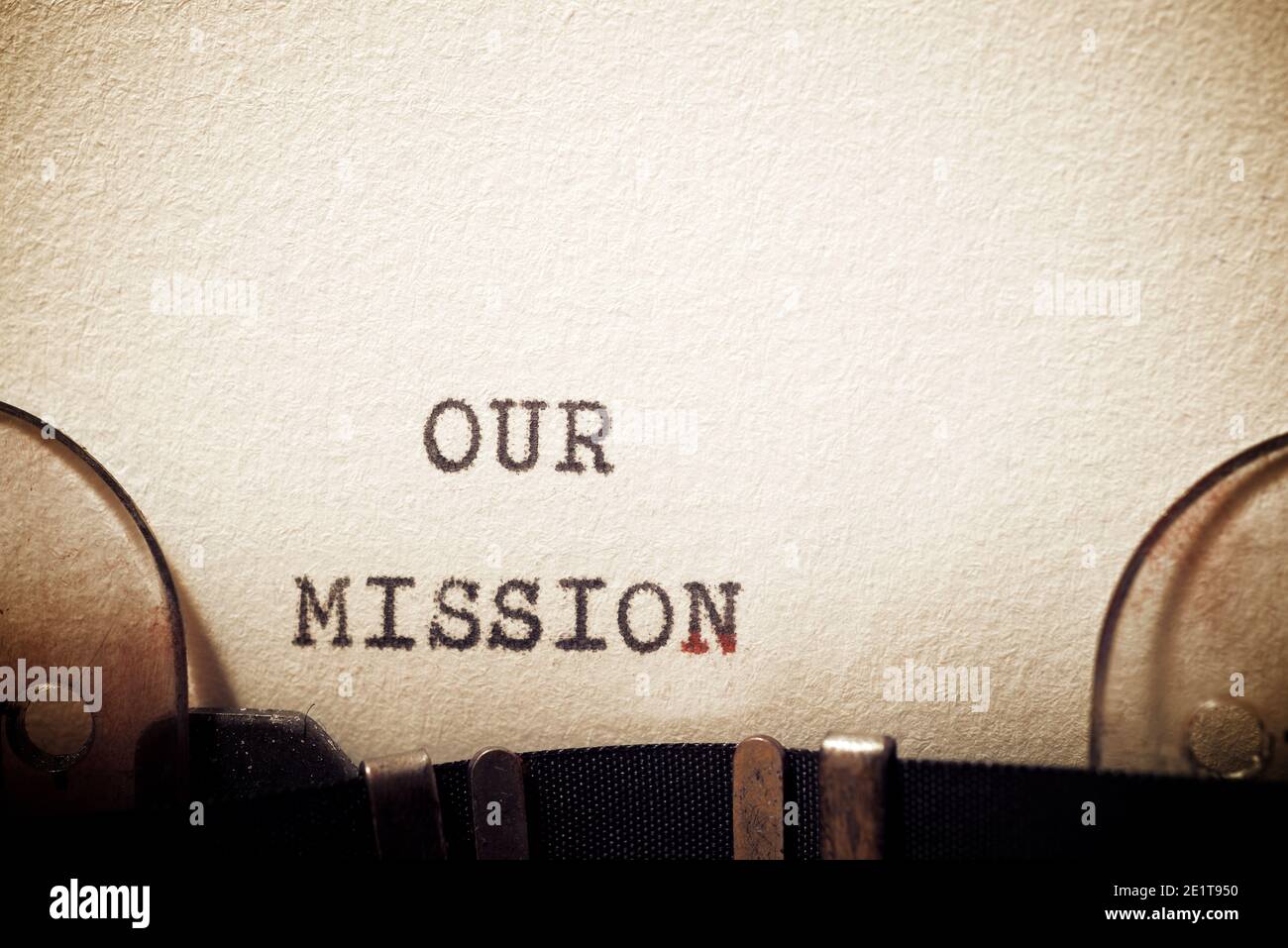Our mission phrase written with a typewriter Stock Photo - Alamy