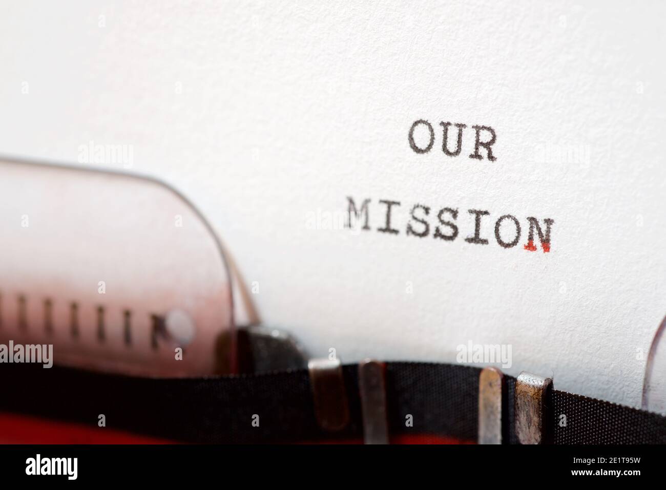 Our mission phrase written with a typewriter Stock Photo - Alamy