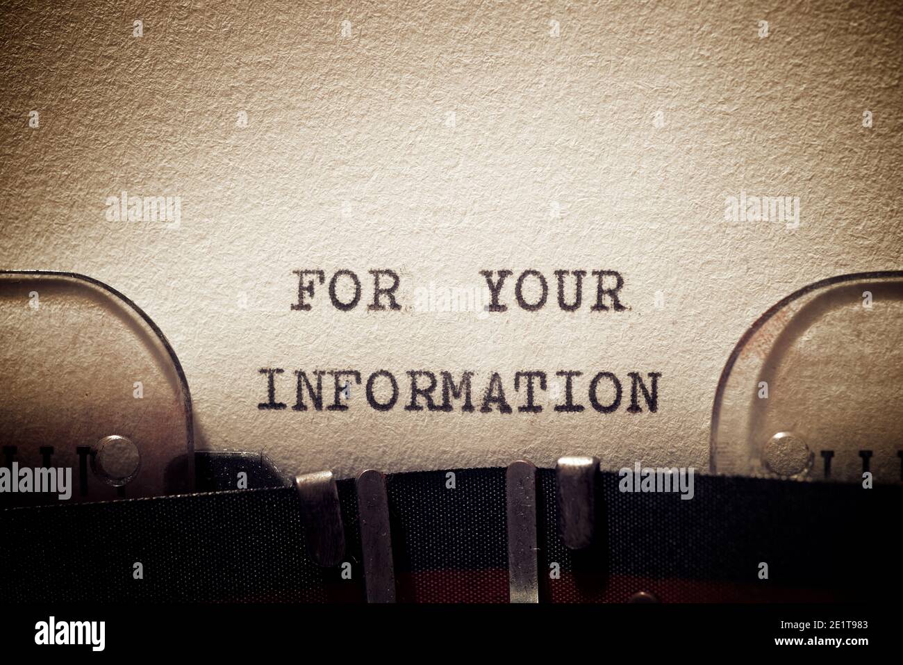 For your information phrase written with a typewriter Stock Photo - Alamy