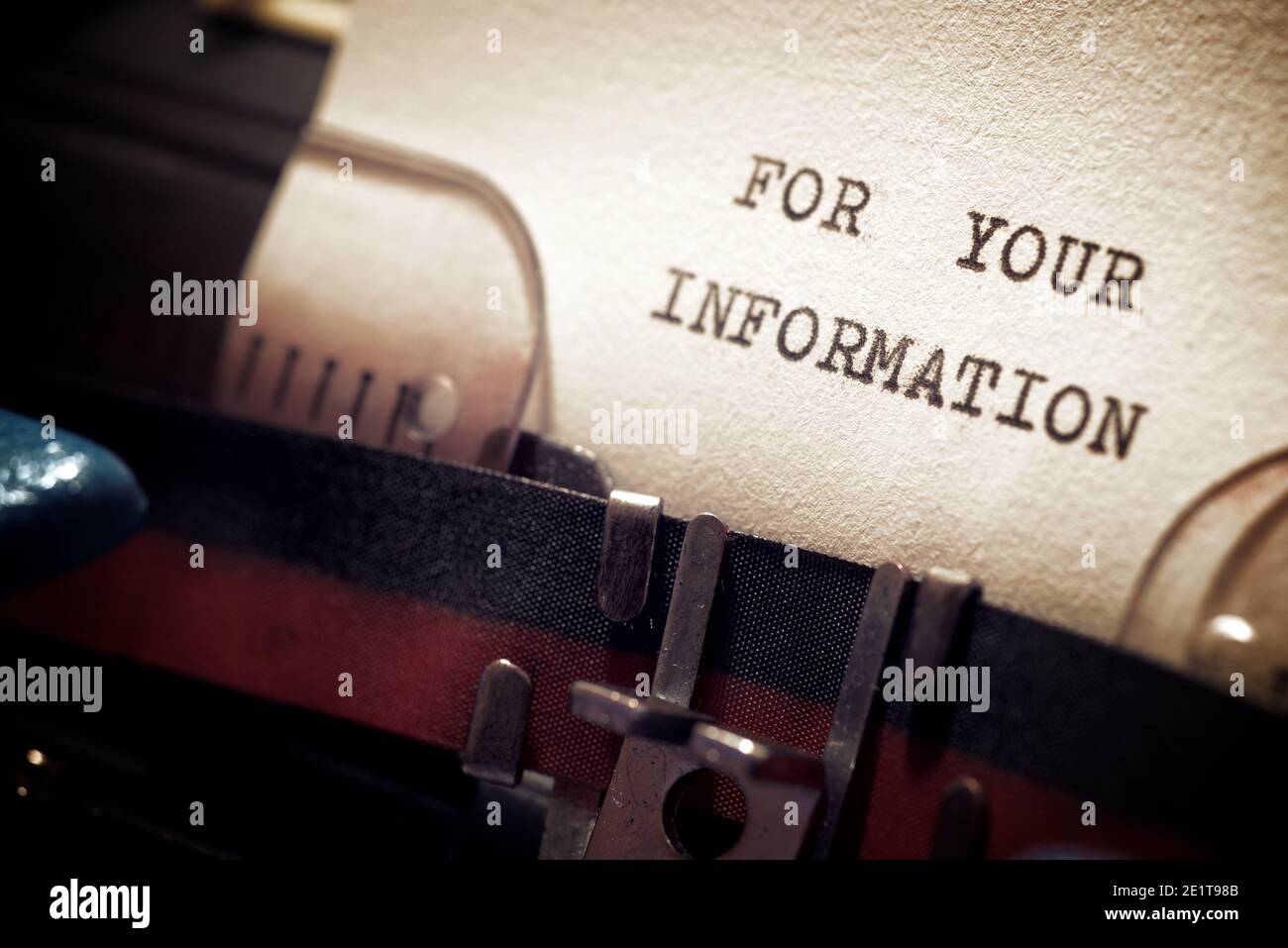 For your information phrase written with a typewriter Stock Photo - Alamy