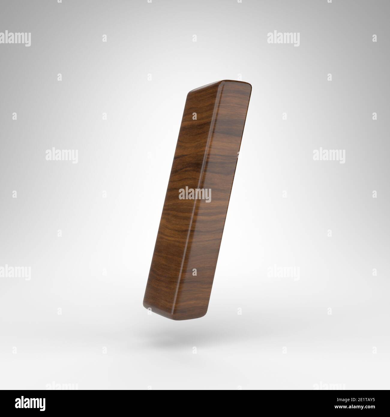 Forward slash symbol on white background. Dark oak 3D rendered sign ...