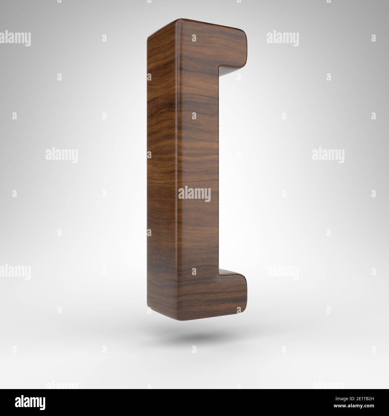Left square bracket symbol on white background. Dark oak 3D rendered ...