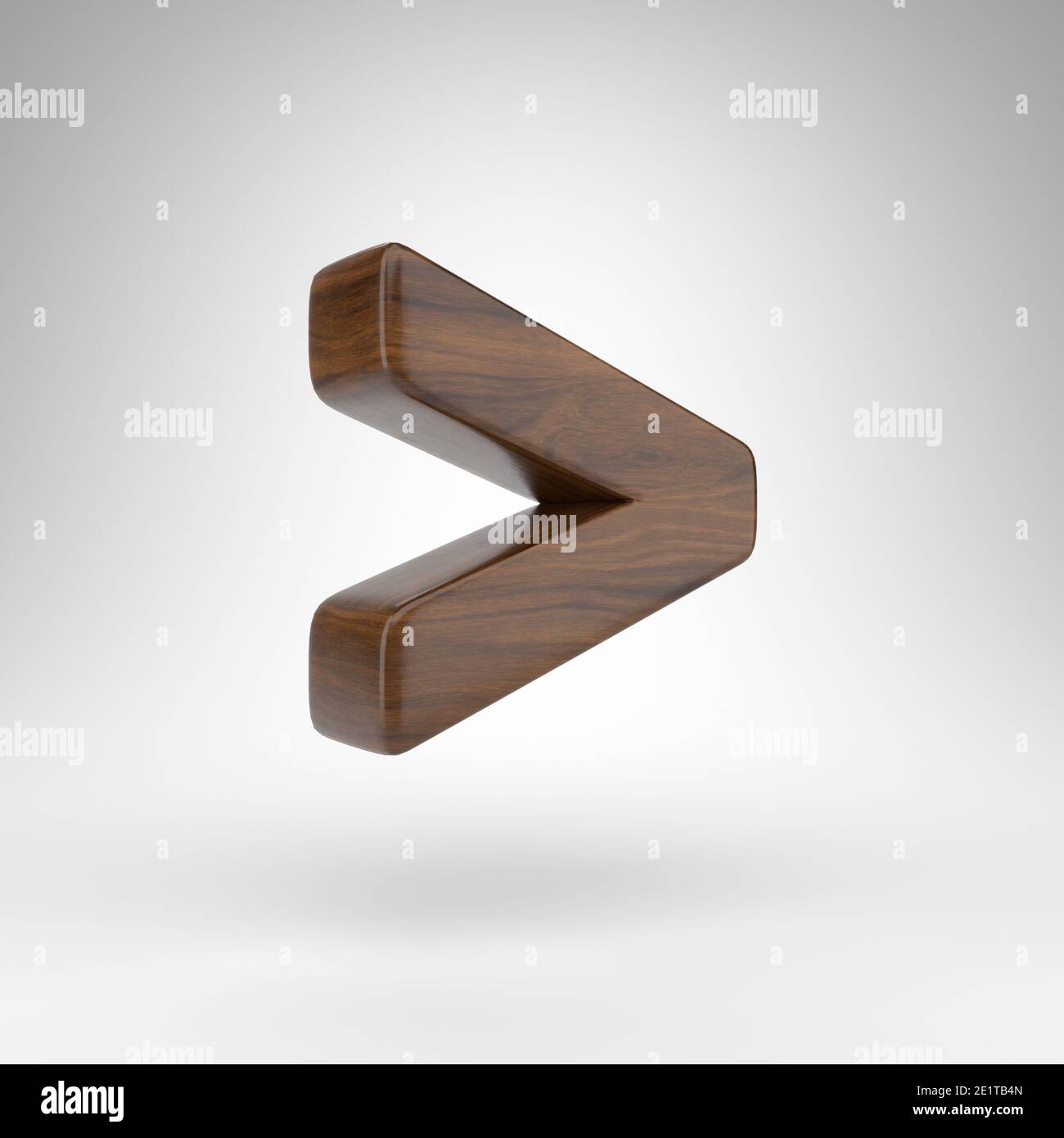 More than symbol on white background. Dark oak 3D rendered sign with ...