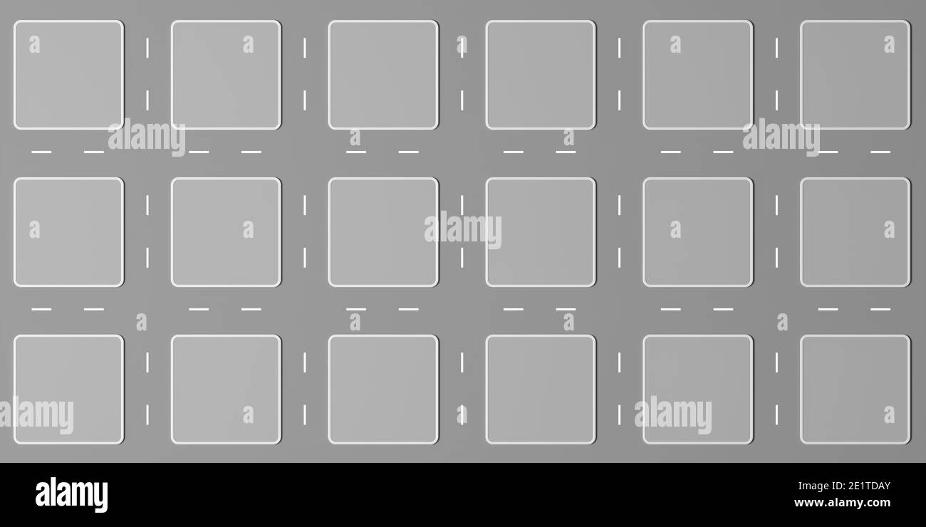 Cartoon city downtown, isometric blocks map, top view. Above plan of ...