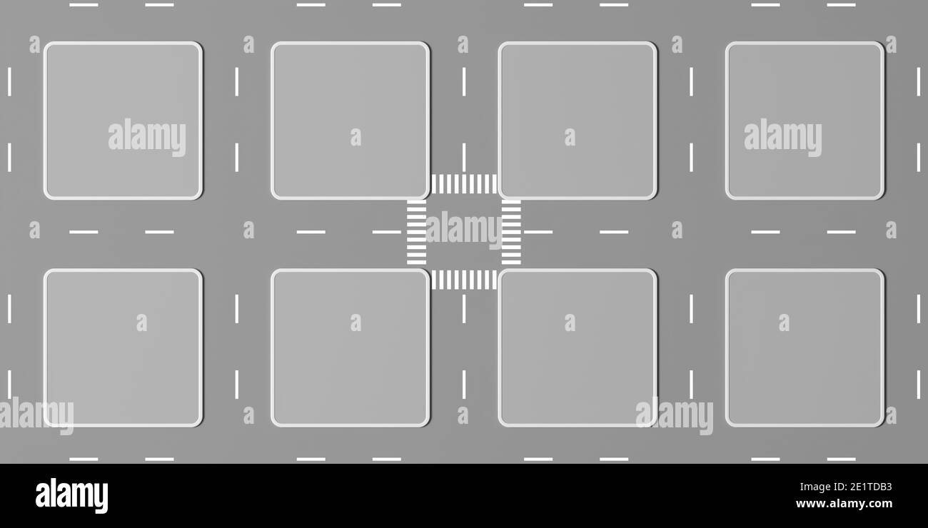 Cartoon city downtown, isometric blocks map, top view. Above plan of ...