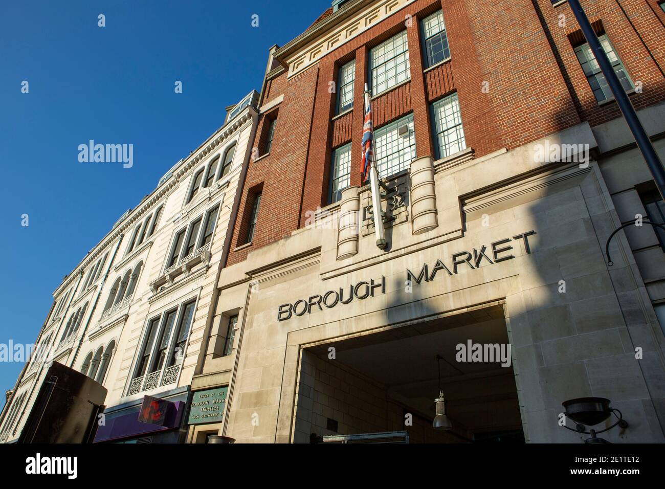 A view of Borough market main Entrance Stock Photo - Alamy