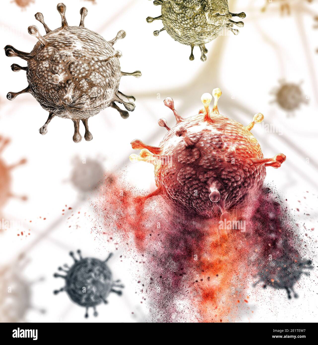 Microscopic view of Coronavirus, a pathogen that attacks the ...