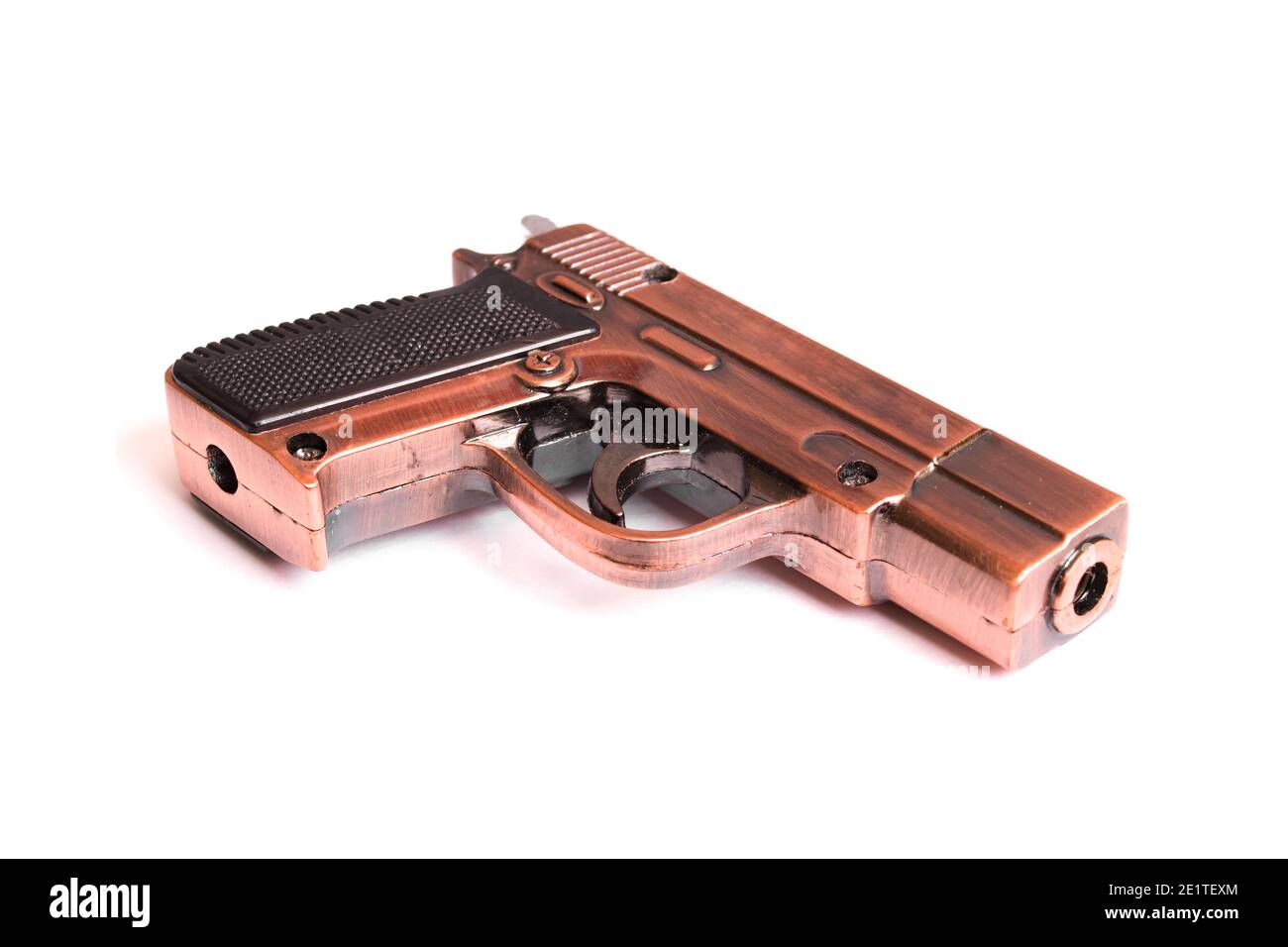 Metal fake pistol isolated on a white background Stock Photo - Alamy