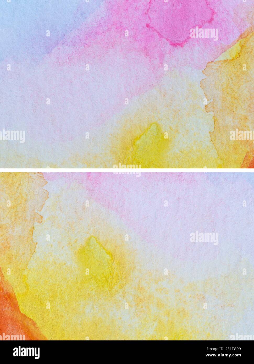 Close-up of two colorful abstract watercolor gradient fill backgrounds ...