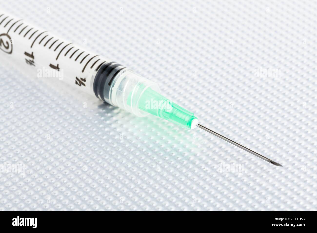 A close-up shot with selective focus of a hygienic single-use plastic ...