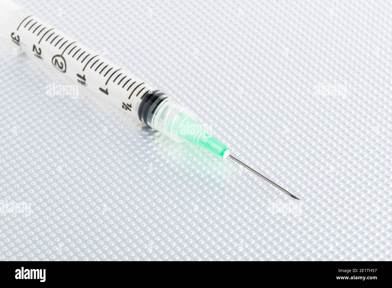 A close-up shot with selective focus of a hygienic single-use plastic ...