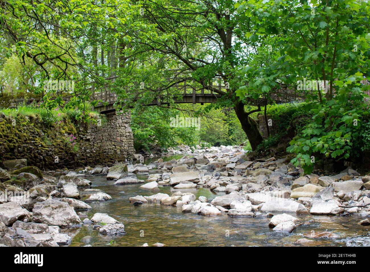 river from hardraw force waterfall in Hawes Stock Photo - Alamy