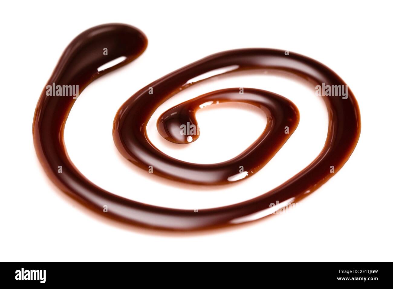A Swirl of Chocolate Sauce Isolated on a White Background Stock Photo ...