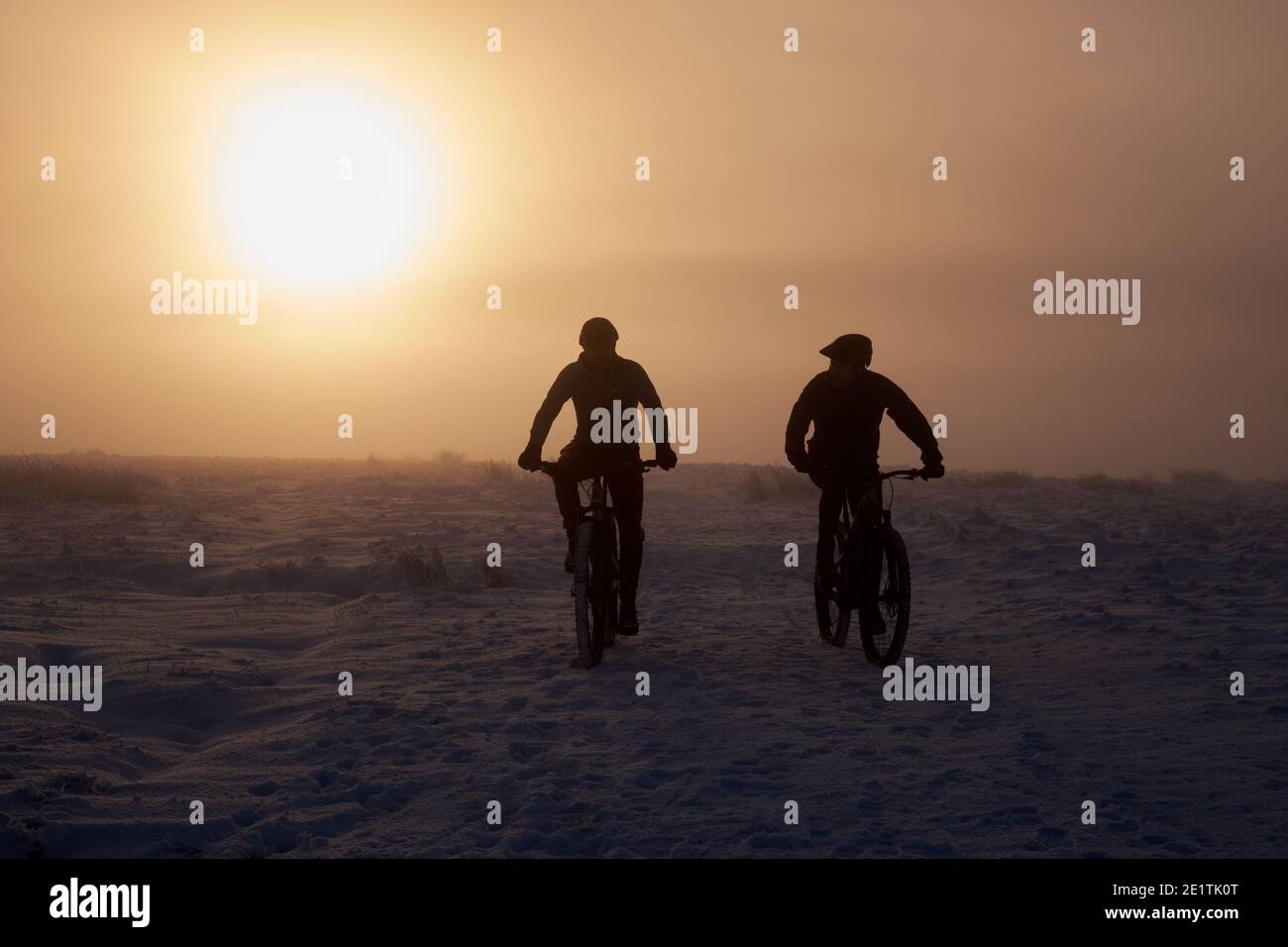 Mountain Biking Sunrise Stock Photo - Alamy
