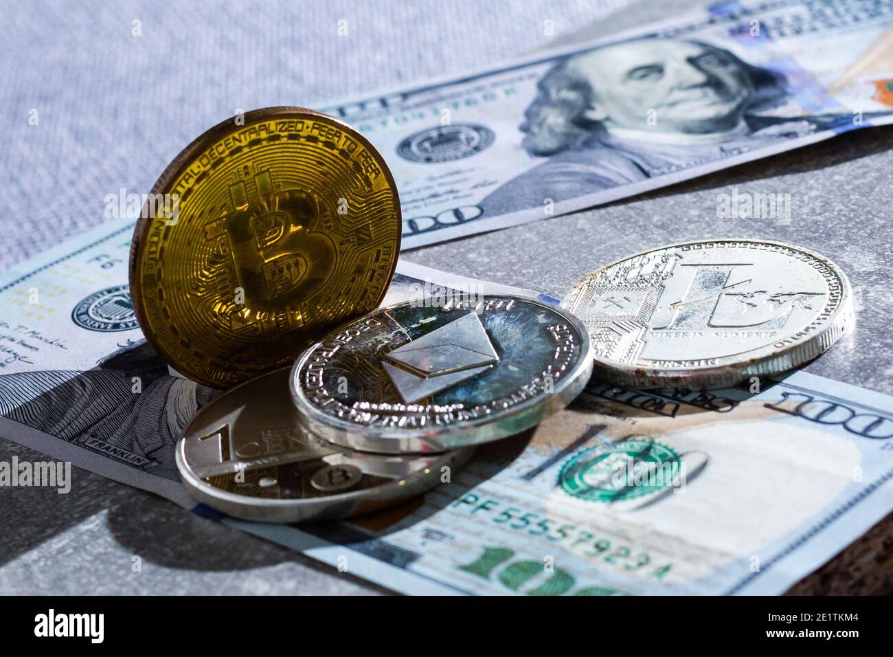 Bitcoin chart on virtual screen money concept.Gold bitcoins with graph ...