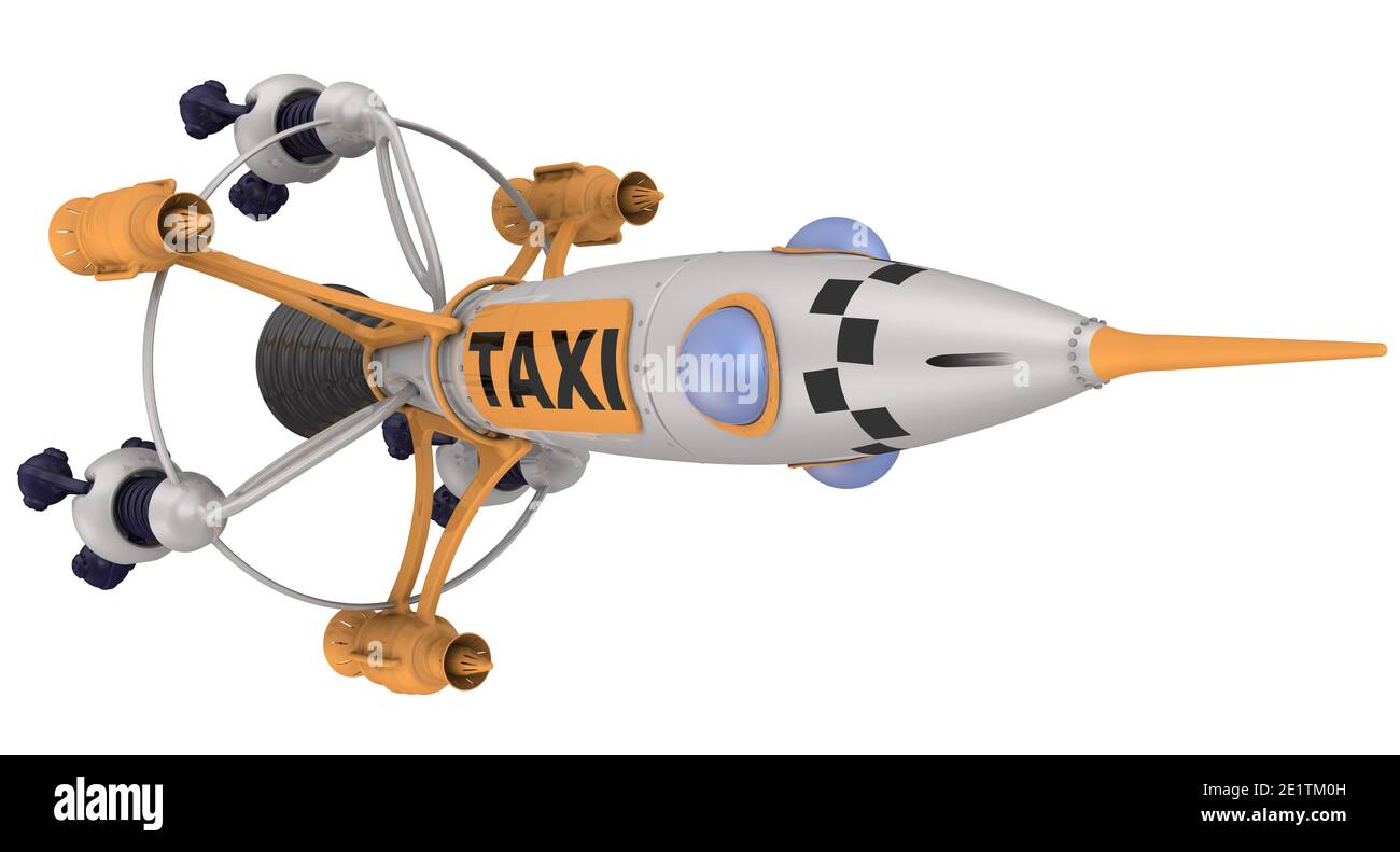 Space taxi isolated on a white background Stock Photo - Alamy