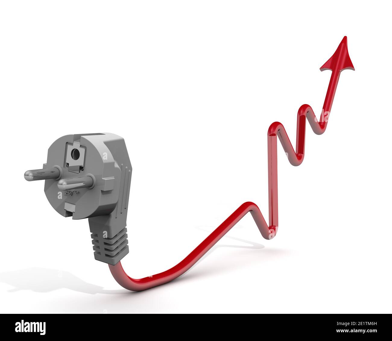 The increase in electricity tariffs. Plugs with red electrical wire in ...