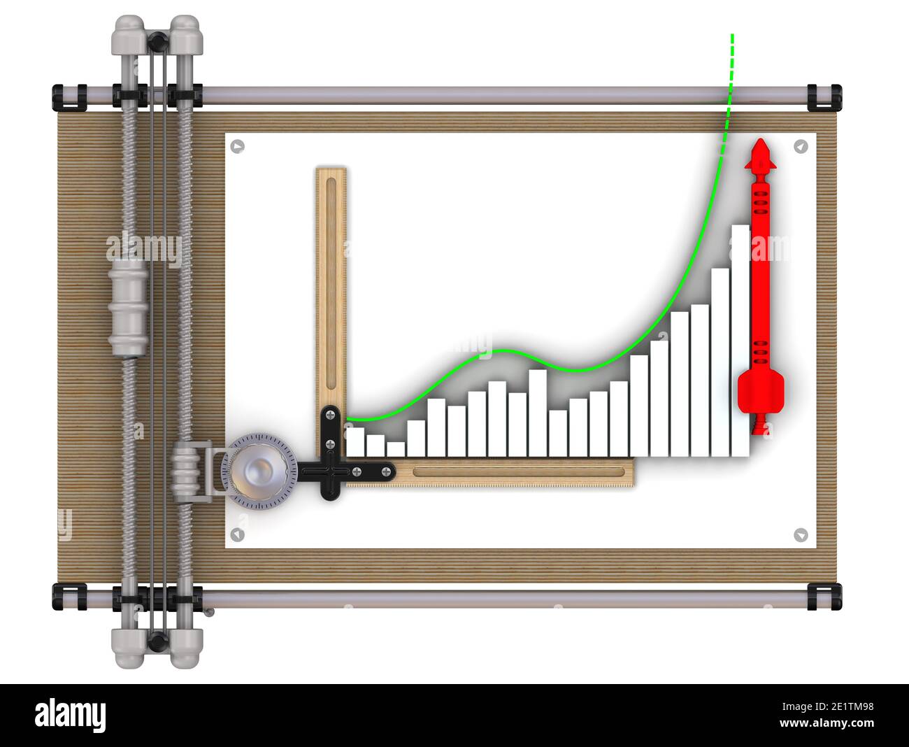 Business graph of rapid growth on drawing board. Business chart of ...