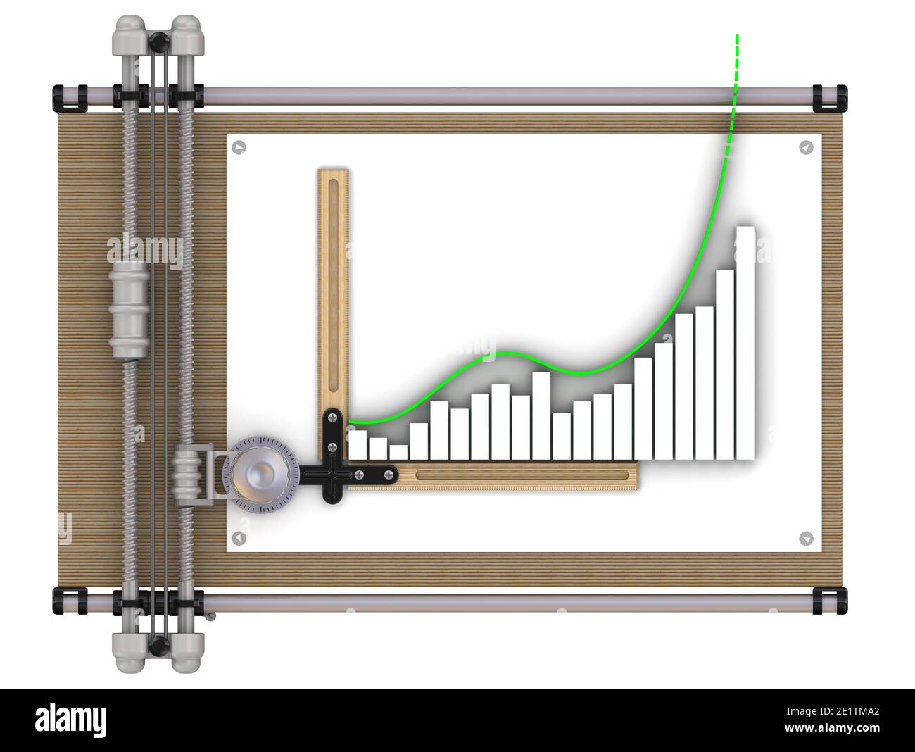 Business graph of growth on drawing board. Business chart of growth on ...