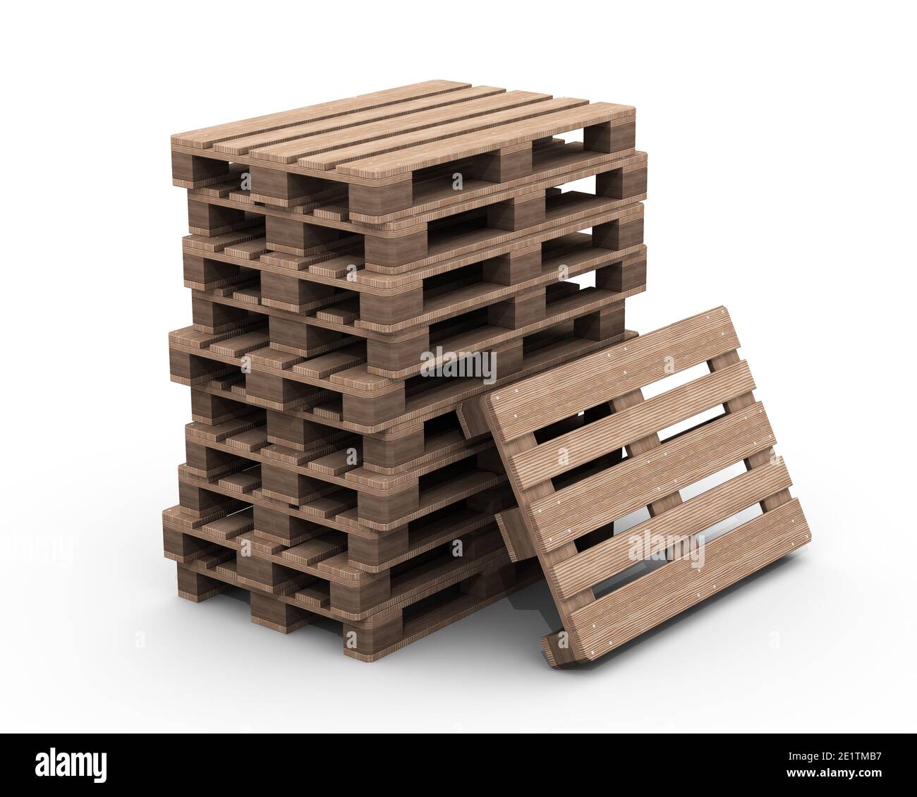 Group of wooden pallets. Group of wooden pallets in stack isolated on ...