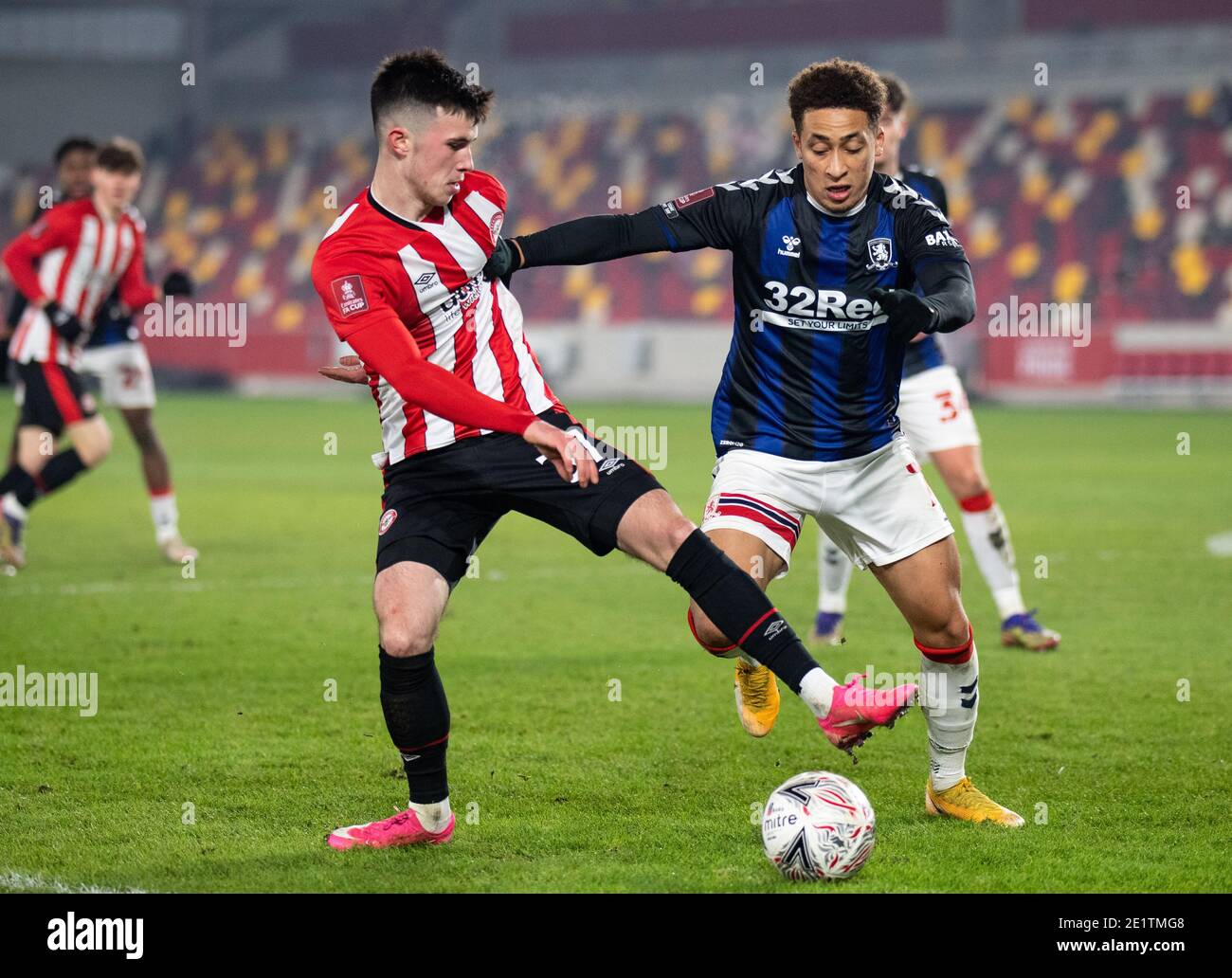 Brentford, UK. 09th Jan, 2021. Brentford Alex Gilbert and Middlesbrough ...