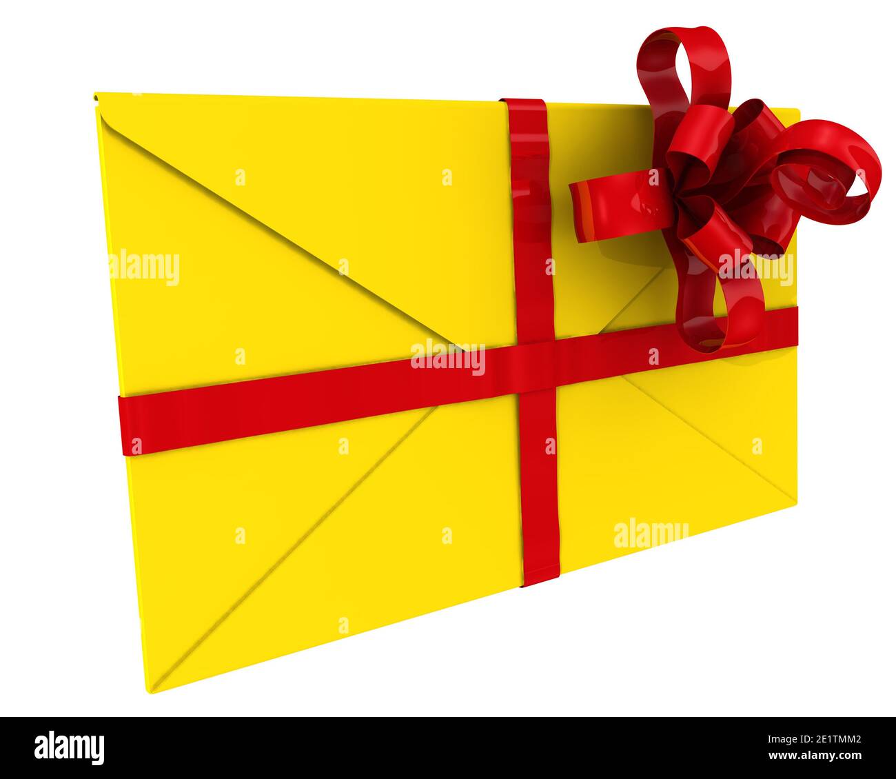 Yellow gift envelope. Yellow gift envelope sealed with a red ribbon ...