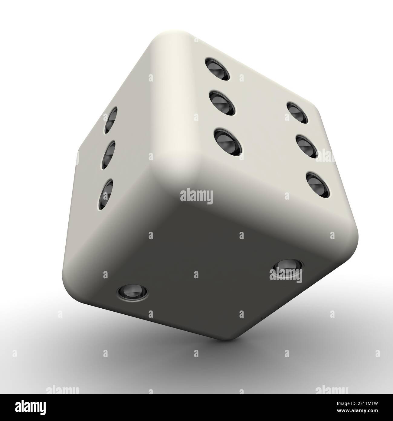 One dice on a white surface. 3D illustration Stock Photo - Alamy