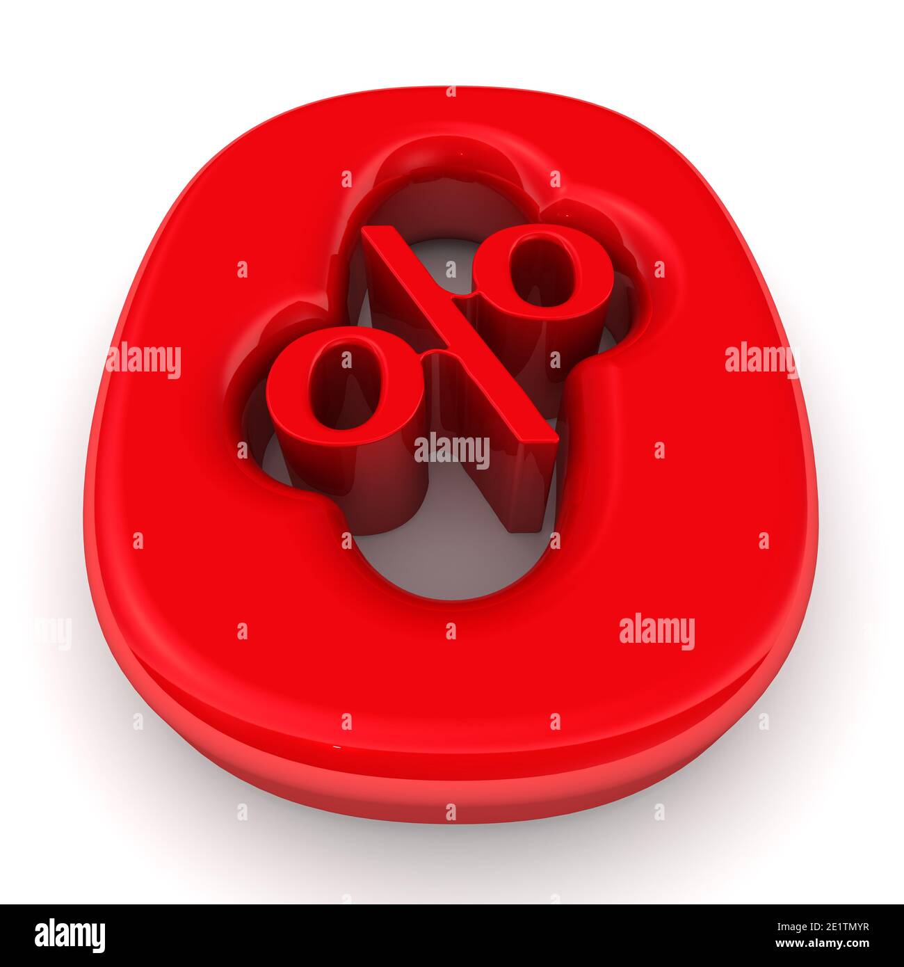 Red zero percentage sign on white background. 3D Illustration Stock ...