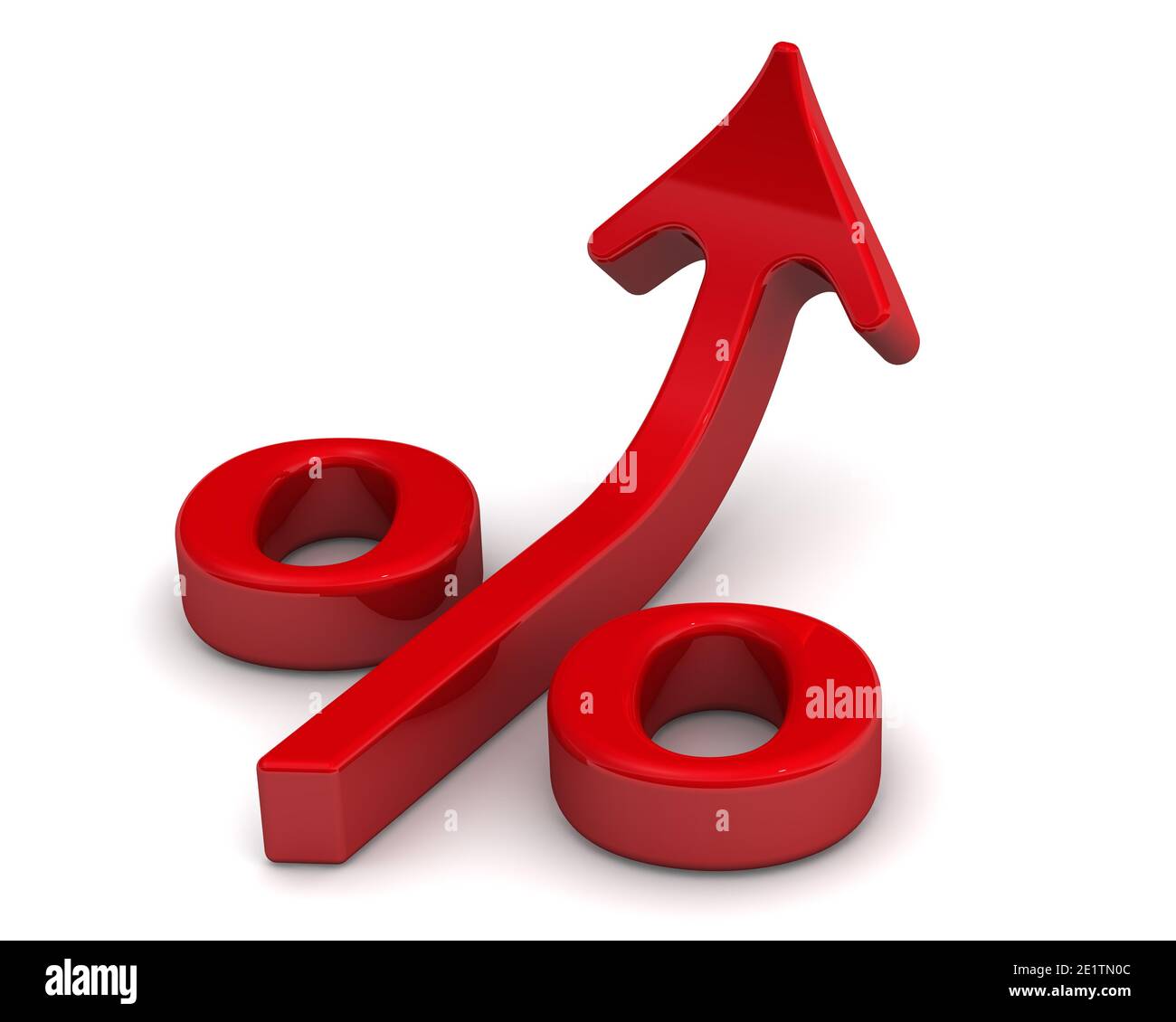 Symbol of rising interest rates on white background. Financial concept ...