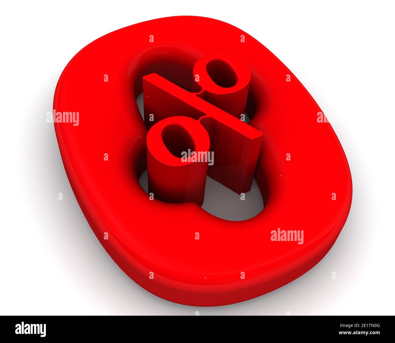 Red zero percentage sign on white background. 3D Illustration Stock ...