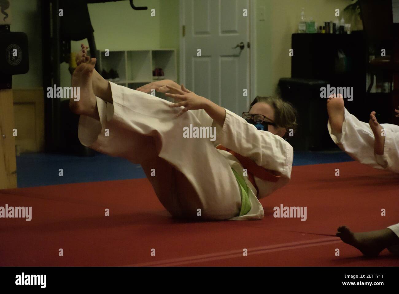 This action photo is of my daughter and her classmates in a Karate ...
