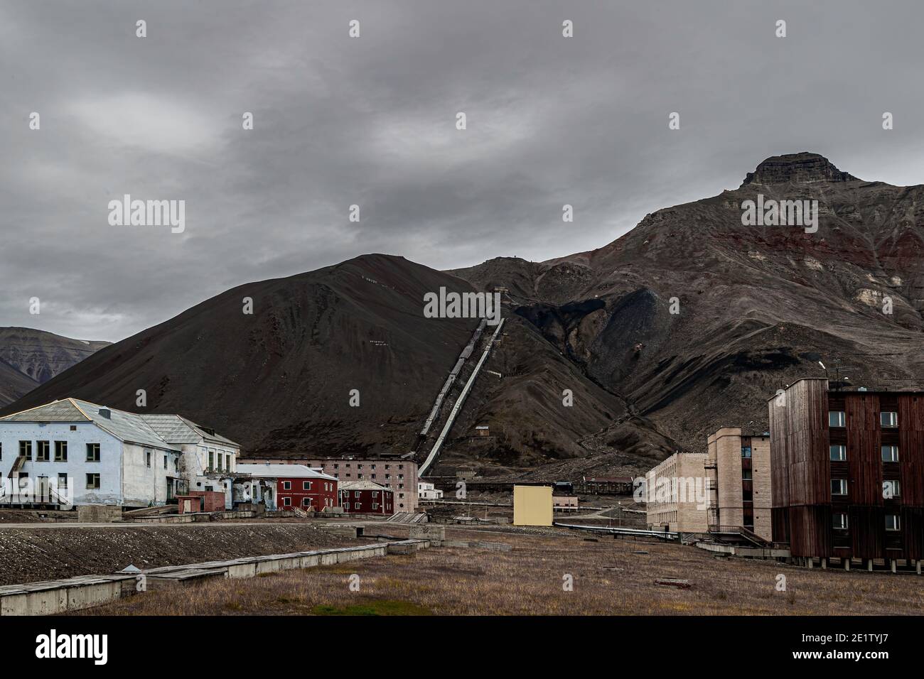 Abandoned and derelict industrial workings at Pyramiden, abandoned ...