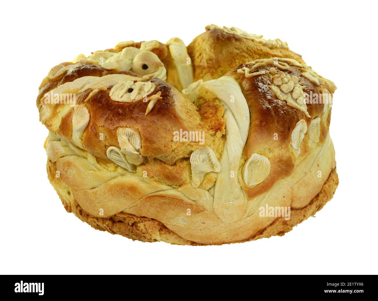 Homemade decorated Serbian slava bread isolated on white background ...