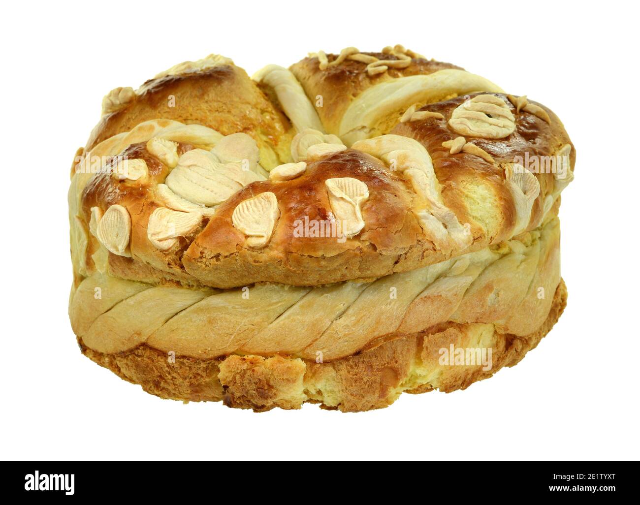 Homemade decorated Serbian slava bread isolated on white background ...