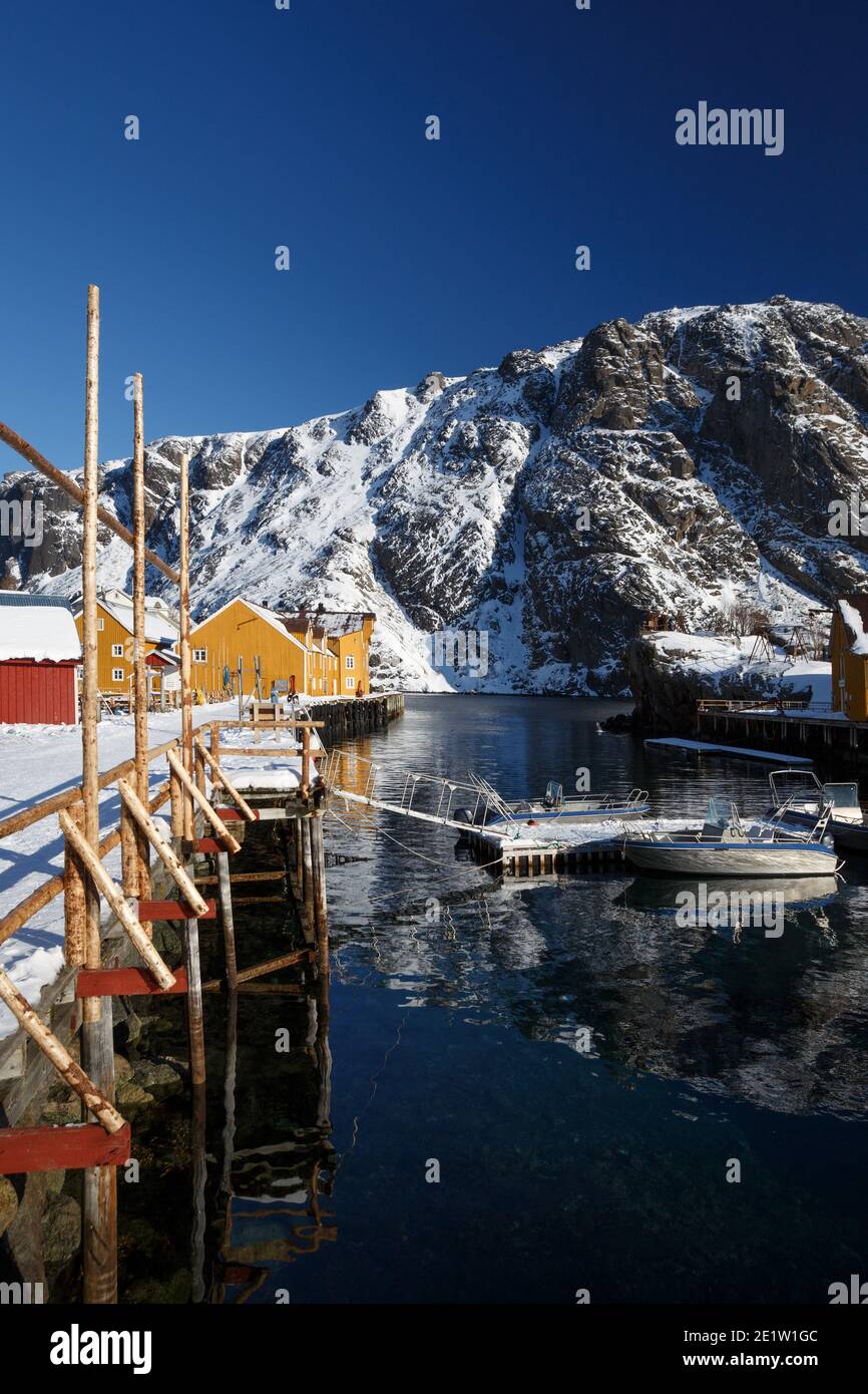 Nusfjord and traditional norwegian wooden house rorbu to stand on the ...
